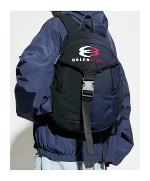 Balenciaga Logo Embroidered Buckled Backpack