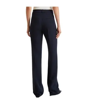 Marella Slightly Flared Cady Trousers - Navy Blue