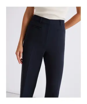 Marella Slightly Flared Cady Trousers - Navy Blue