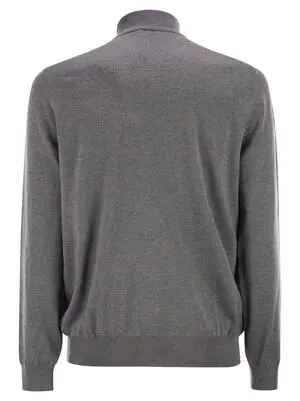 Hugo Boss Half Zip Knit Sweater - Gray