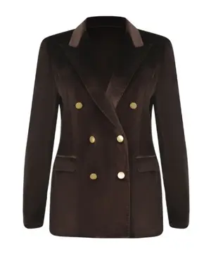 Tagliatore Double-breasted Velvet Effect Blazer - Black