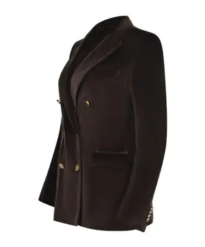 Tagliatore Double-breasted Velvet Effect Blazer - Black