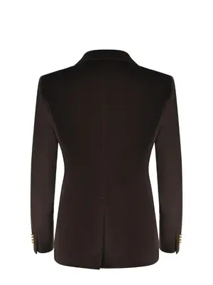 Tagliatore Double-breasted Velvet Effect Blazer - Black