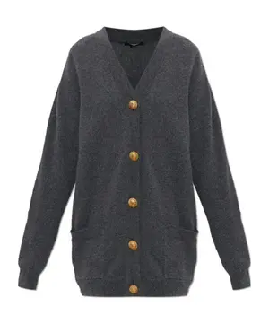 Balmain Button-up Knit Cardigan - Grey