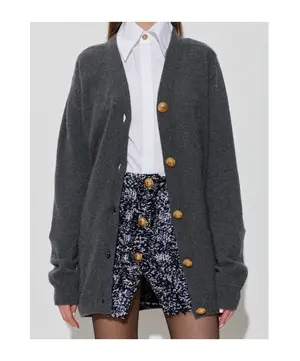 Balmain Button-up Knit Cardigan - Grey