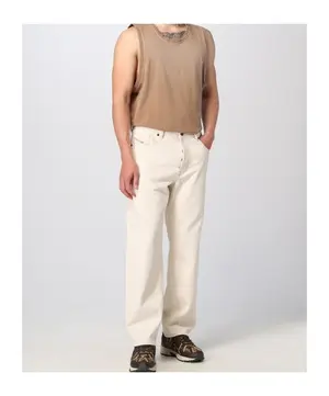 DIESEL® Logo Patch Straight-leg Jeans - White
