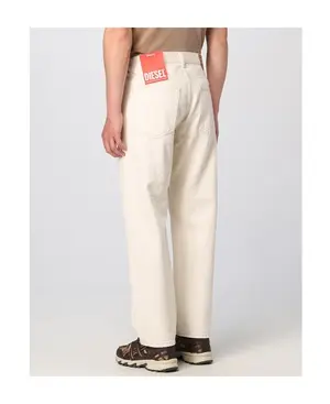 DIESEL® Logo Patch Straight-leg Jeans - White