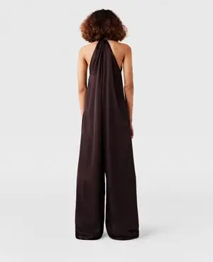 Stella McCartney Chain Halterneck Satin Jumpsuit