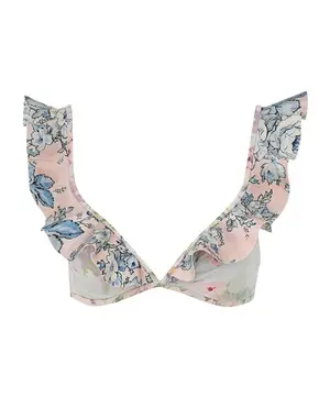 Zimmermann Floral Printed Bikini Top - Nude