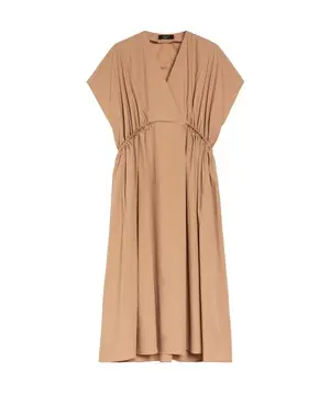 Max Mara V-neck Midi Dress With Drawstring Waist