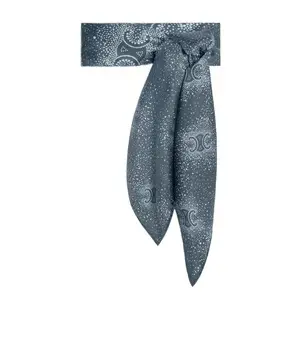Celine Triomphe Explosion Silk Twill Scarf - Blue