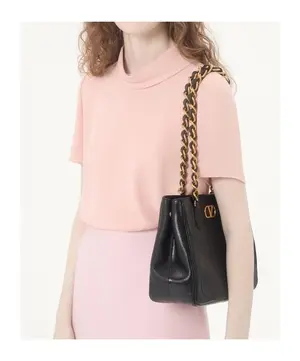 Valentino Garavani Georgette Mock Neck Short-sleeved Top