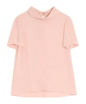 Valentino Garavani Georgette Mock Neck Short-sleeved Top - Pink