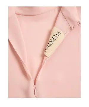 Valentino Garavani Georgette Mock Neck Short-sleeved Top - Pink