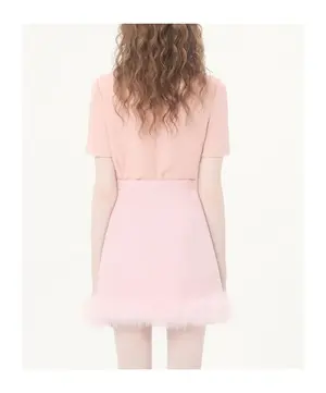 Valentino Garavani Georgette Mock Neck Short-sleeved Top - Pink