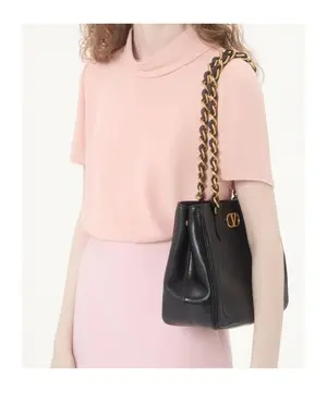 Valentino Garavani Georgette Mock Neck Short-sleeved Top - Pink