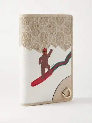Gucci Printed Gg Passport Case - Ivory/beige
