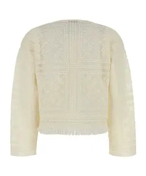 Alanui Crochet Fringed Sweater - Nude