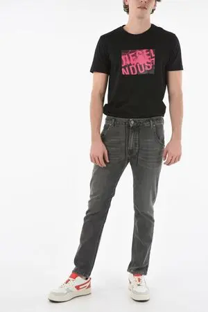 DIESEL® Slim Straight Logo Denim Jeans