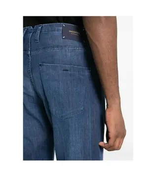 Incotex Logo-patch Tapered Jeans - Blue