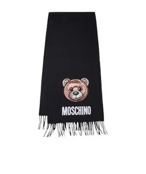 Moschino Logo Printed Scarf - Black