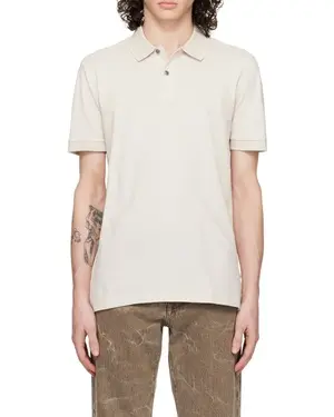 Hugo Boss Logo Embroidered Regular-fit Polo Shirt - White