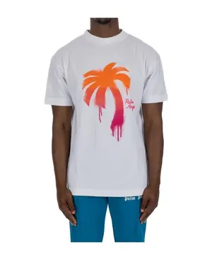 Palm Angels Palm Tree-print Cotton T-shirt - White