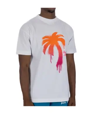 Palm Angels Palm Tree-print Cotton T-shirt - White