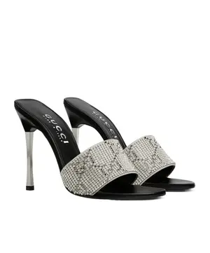 Gucci Gg Embellished Stiletto Sandals