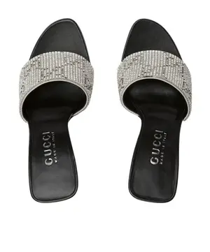 Gucci Gg Embellished Stiletto Sandals