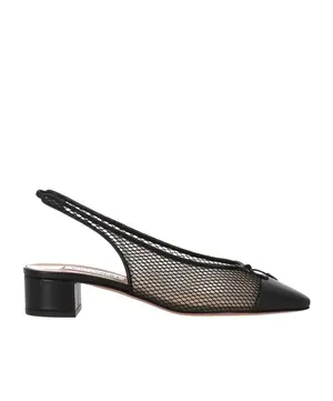 AQUAZZURA Slingback Heeled Pumps With Bow Detail