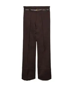 Prada Belted Wide-leg Trousers
