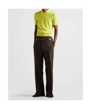 Prada Belted Wide-leg Trousers