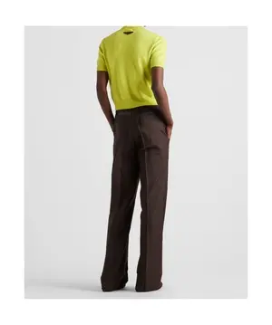 Prada Belted Wide-leg Trousers