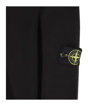 Stone Island Logo Patch Crewneck Jumper - Black