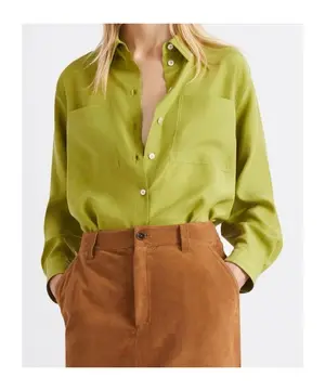 Marella Silk Habotai Shirt - Green