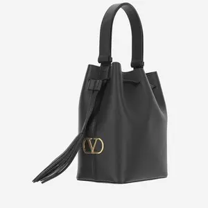 Valentino Garavani Vlogo Signature Drawstring Tote Bag - Black
