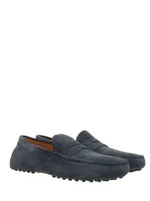 TOD'S Round-toe Suede Loafers - Black