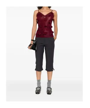Coperni Appliqué Spaghetti Strap V-neck Top - Red
