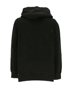 Palm Angels Logo Distressed Hoodie - Black
