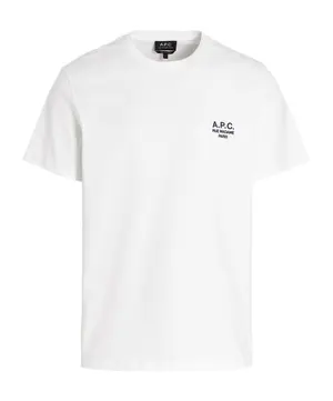 A.p.c. Logo Embroidered Crewneck T-shirt - White