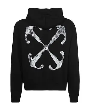 Off-White Scratch Arrow Printed Drawstring Hoodie
