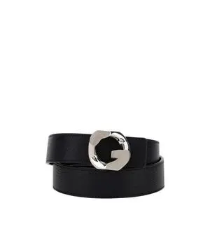 Givenchy G Chain Buckle Leather Belt - Black