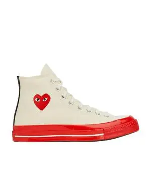 Play Comme Des Garcon High Lace-up Casual Sneakers - Nude