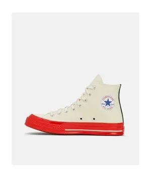 Play Comme Des Garcon High Lace-up Casual Sneakers - Nude