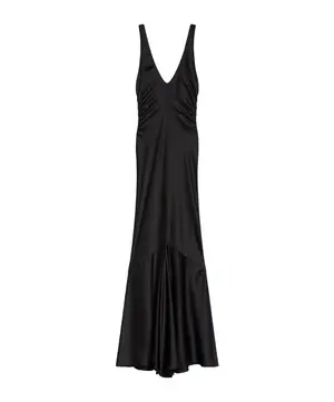 Sportmax Katia V-neck Sleeveless Ruched Maxi Dress