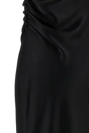 Sportmax Katia V-neck Sleeveless Ruched Maxi Dress - Black