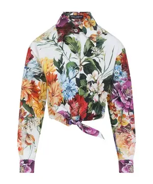 Dolce & Gabbana Long Sleeve Floral Print Shirt
