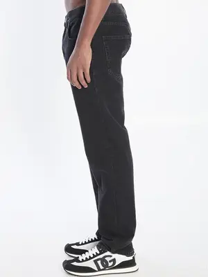 Dolce & Gabbana Logo Plaque Cotton Jeans