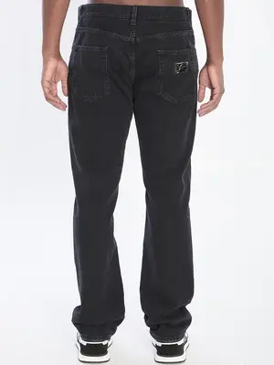Dolce & Gabbana Logo Plaque Cotton Jeans